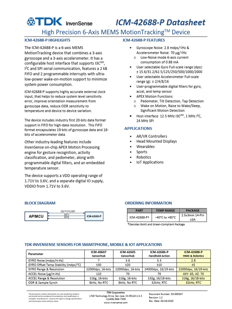 ICM 42688 P v1.2 | PDF