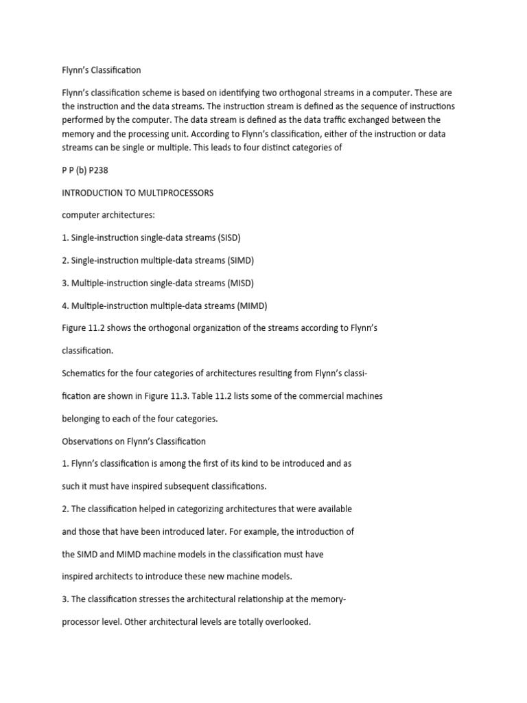 Flynn's Classification | PDF | Computer Programming | Computing Flynn's Classification | PDF | Computer Programming | Computing