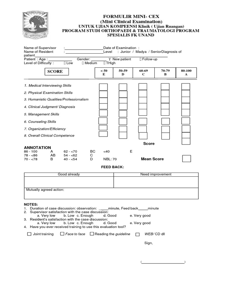 Mini Cex Dops | Download Free PDF | Health Care | Medicine