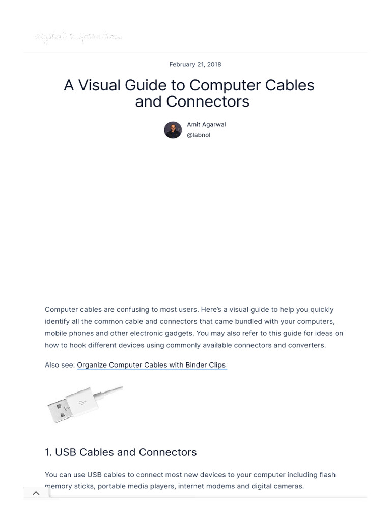 A Visual Guide To Computer Cables and Connectors - Digital Inspiration ...