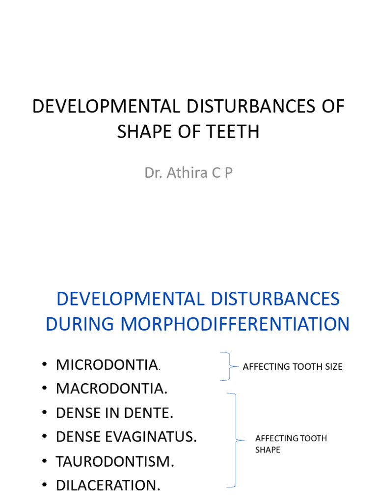 Developmental Disturbances of Shape of Teeth | PDF