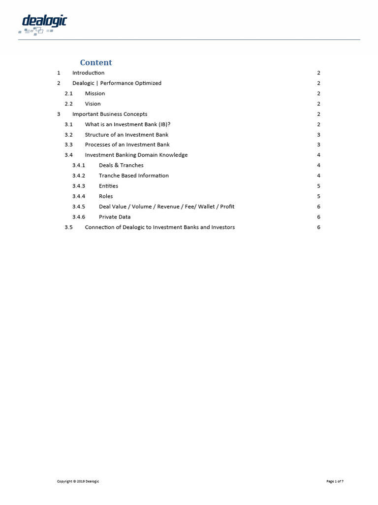 Dealogic Introduction | PDF | Investment Banking | Investing