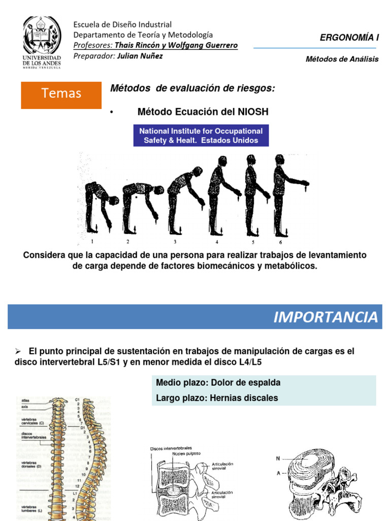Ecuación Del NIOSH | PDF | Medicina CLINICA
