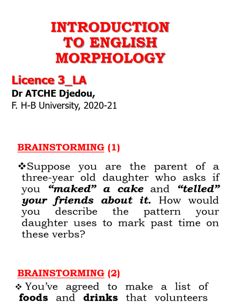 Introduction to English Morphology | PDF | Morphology (Linguistics) | Word