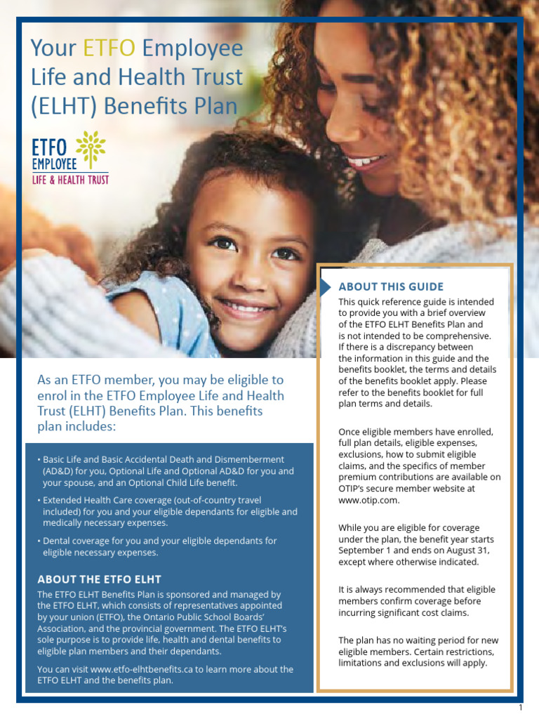 ETFO ELHT Benefits Overview Guide | PDF | Prescription Drugs | Insurance