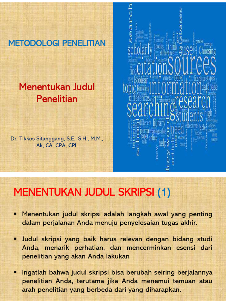 Menentukan Judul Penelitian | PDF | Karier & Perkembangan