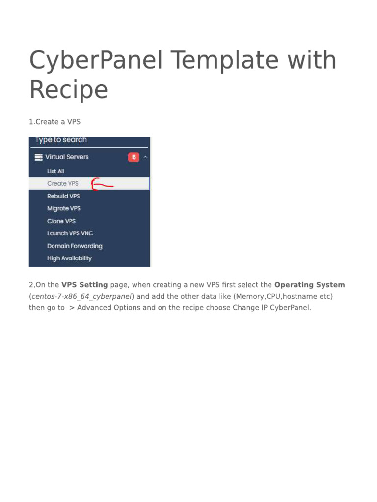 CyberPanel Recipe | PDF