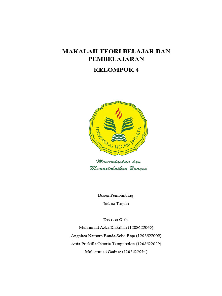 Makalah Teori Belajar Dan Pembelajaran | PDF