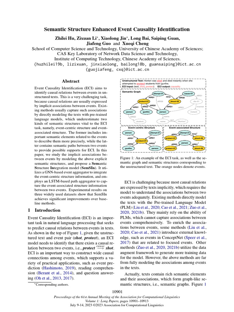 Semantic Structure Enhanced Event Causality Identification | PDF | Vertex (Graph Theory ...