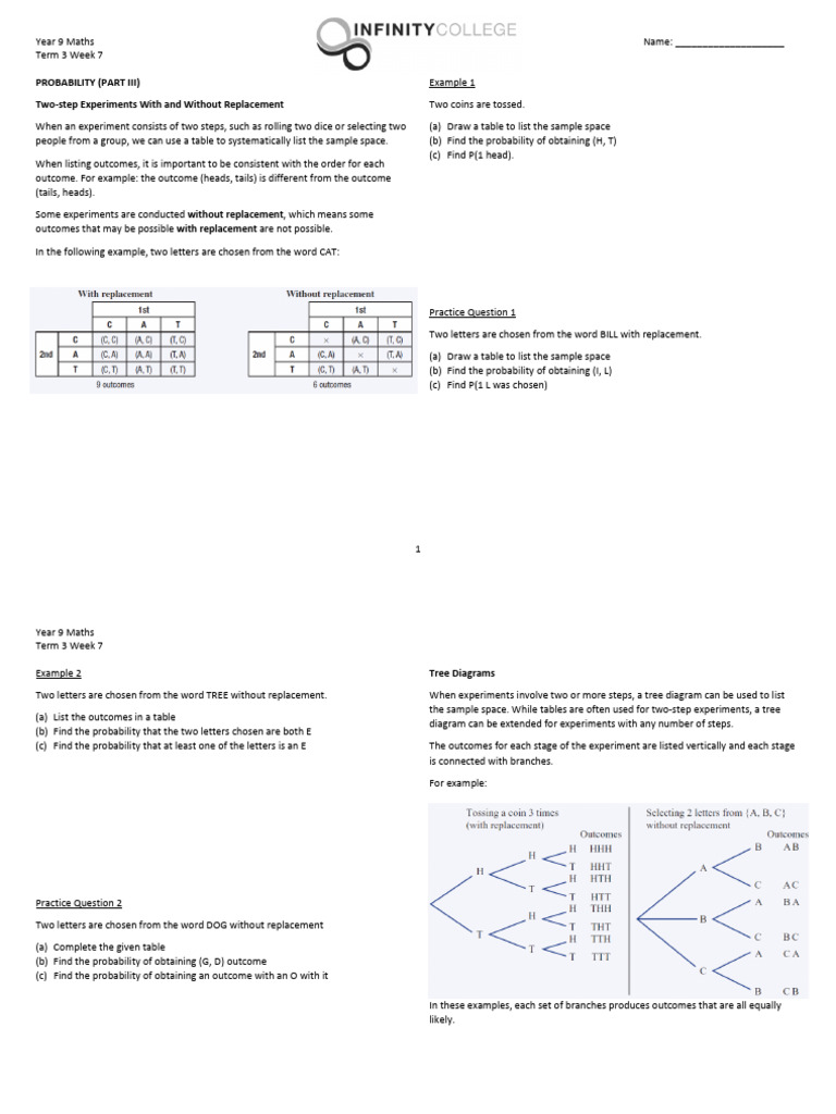 Year 9 Maths Term 3 Week 7 | PDF