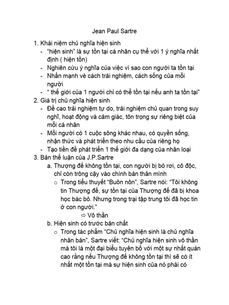 Jean Paul Sartre | PDF