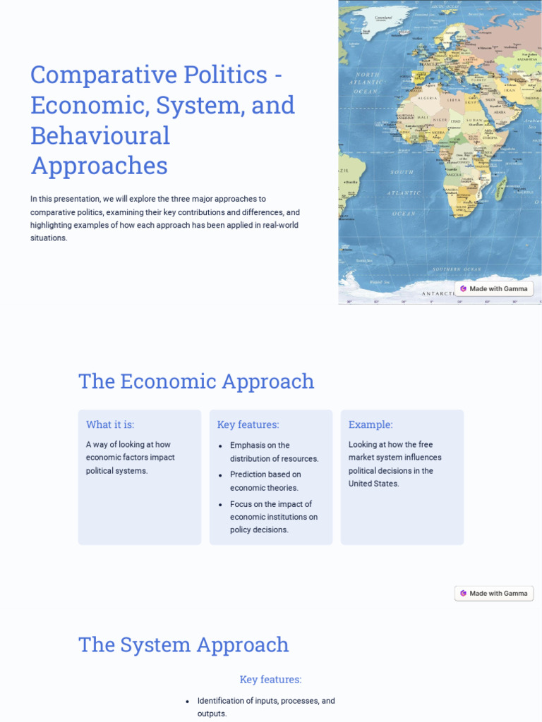 Comparative Politics Economic System and Behavioural Approaches | PDF