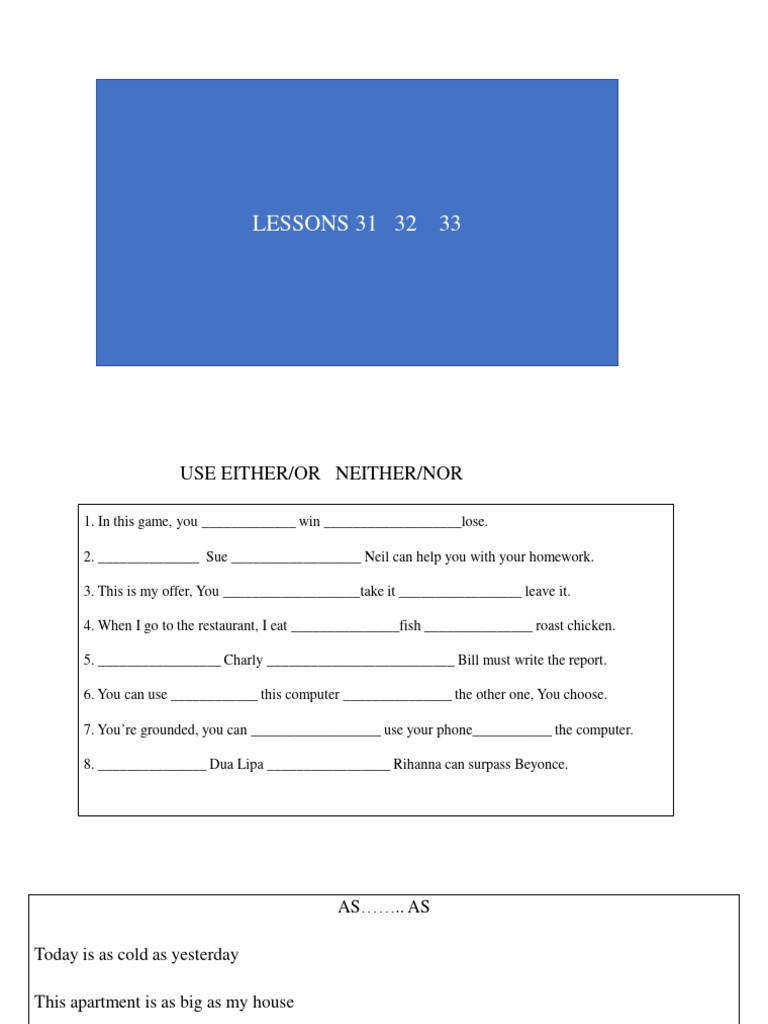 Lessons 31 32 33 | PDF