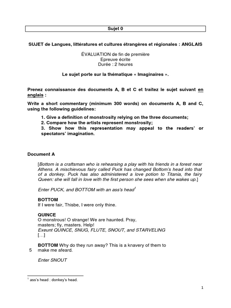 Devoir D'anglais Llce Niveau Première | PDF | Harry Potter ...