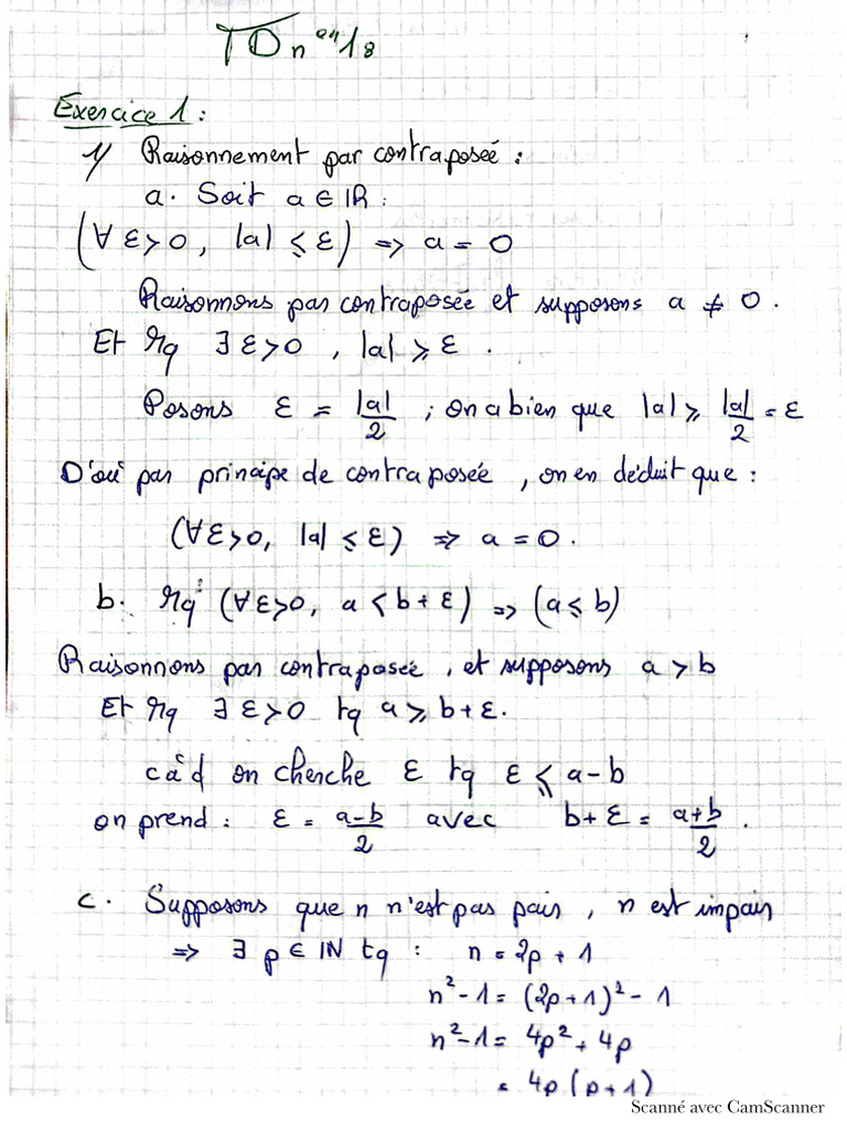 Correction Complète TD 1 Algèbre | PDF