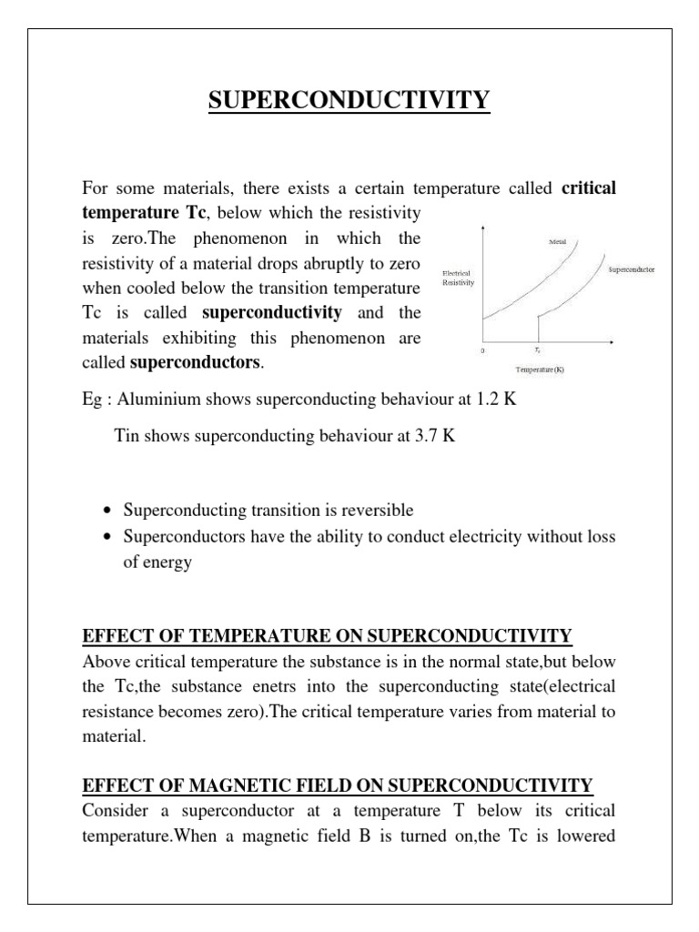 SUPERCONDUCTIVITY | PDF
