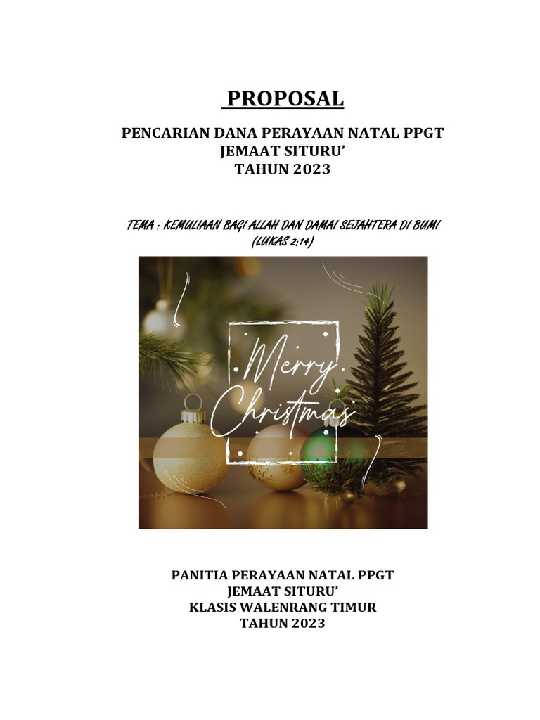 Proposal Natal PPGT Situru' 2023 | PDF | Agama & Spiritualitas