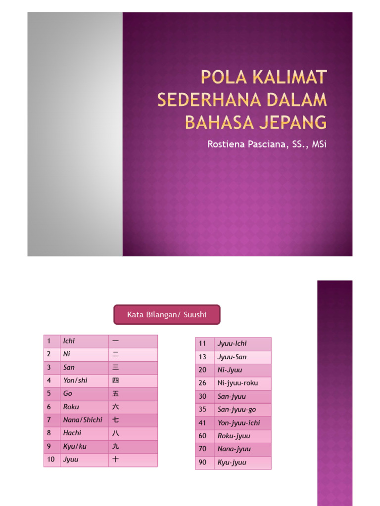 Pola Kal Bahasa Jepang | PDF