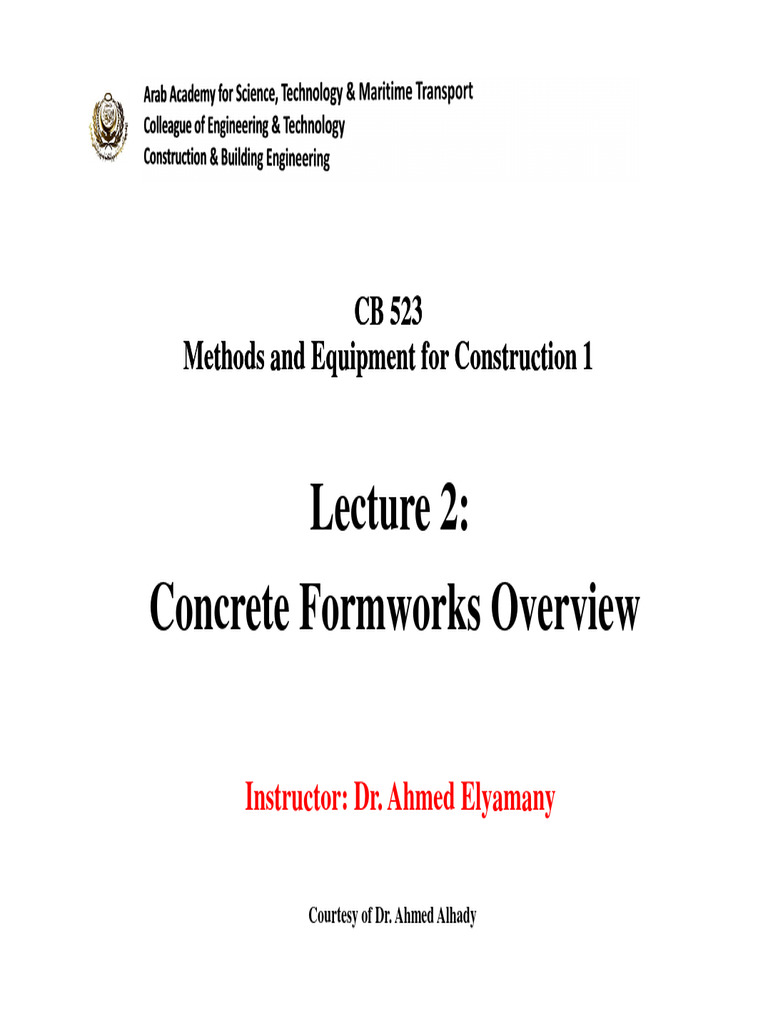 2 - Concrete Formwrk Overview | PDF | Concrete | Building Engineering