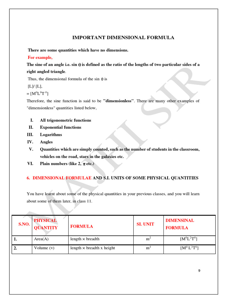 Dimension Table and Important Concepts. | PDF