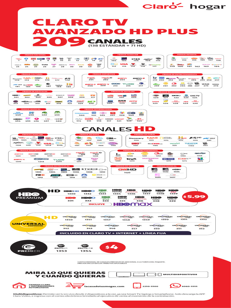 Canales Claro TV Costa Rica 2025 | PDF | ciberespacio | Smartphone