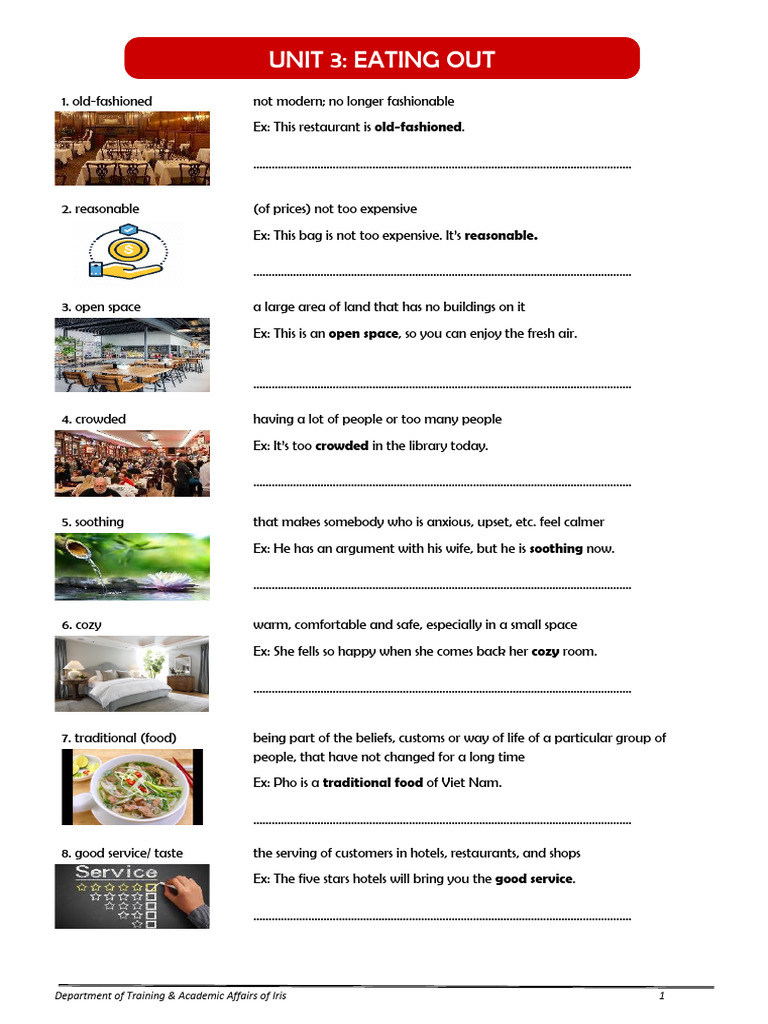 Handout U3 | PDF | Meal | Spaghetti