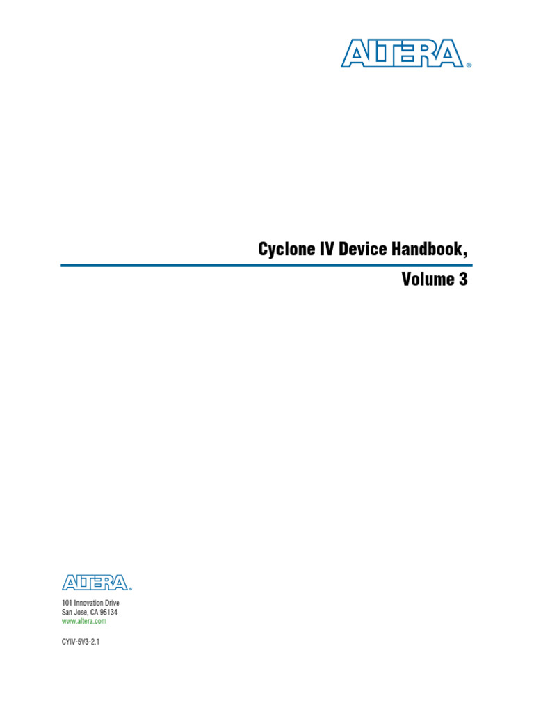 Cyclone IV Device Handbook, Volume 3 - Web | PDF