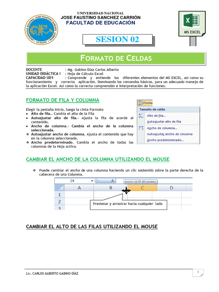 SESION-02 - Formatos de Celdas | Descargar gratis PDF | Microsoft Excel | Microsoft