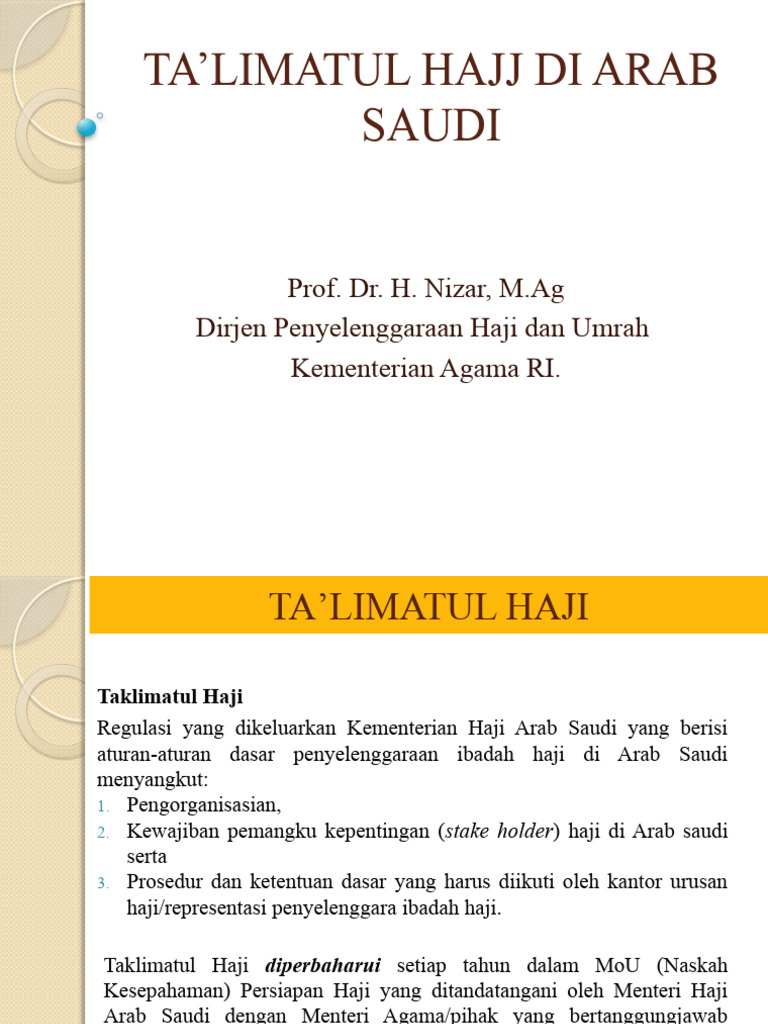 Ta'limatul Hajj Di Arab Saudi | PDF