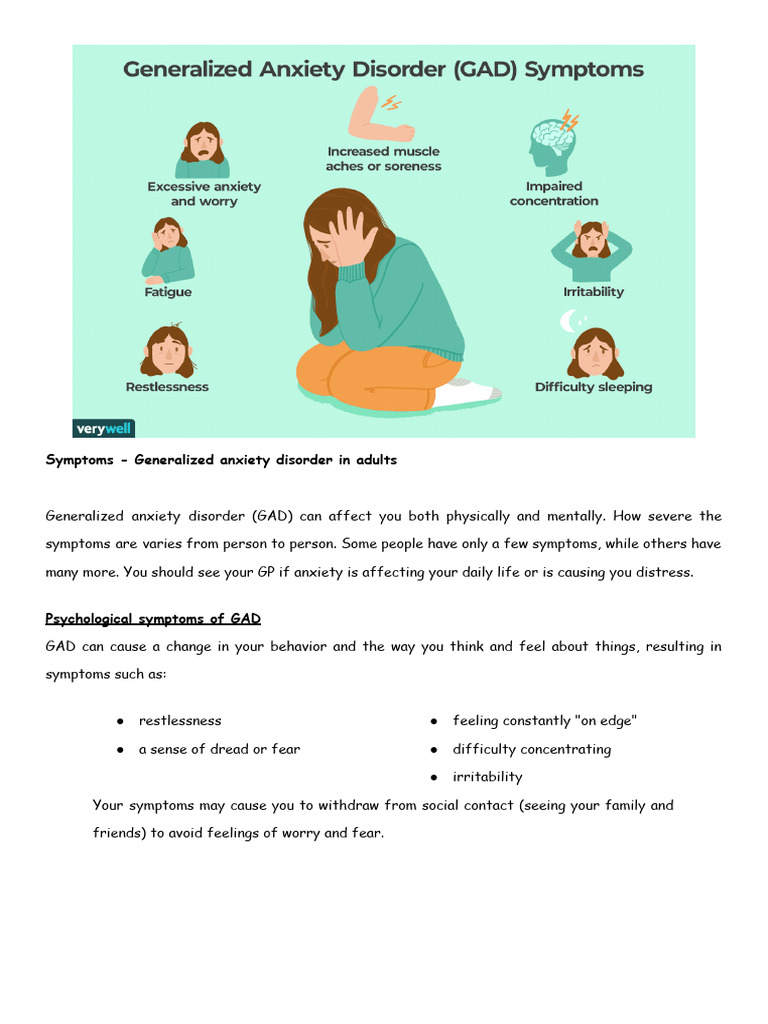 Anxiety Disorder | PDF | Career & Growth