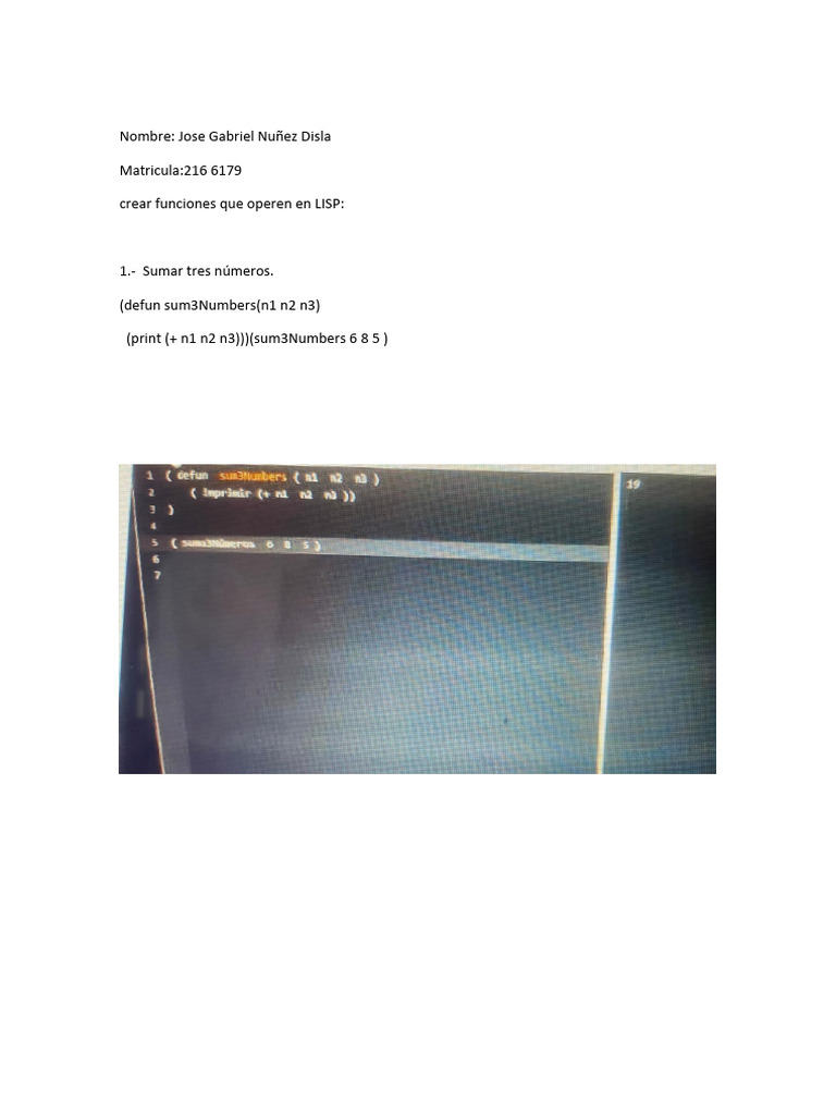 Crear Funciones Que Operen en LISP | PDF