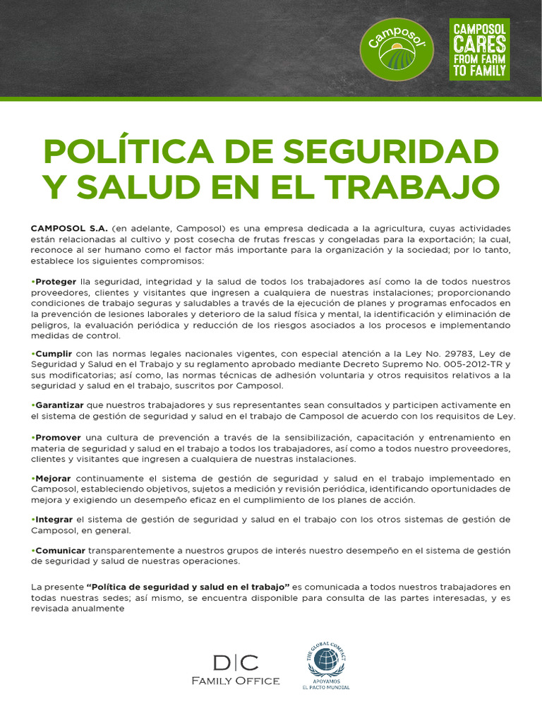 POLITICA SST | PDF | Valores | Seguridad y salud ocupacional
