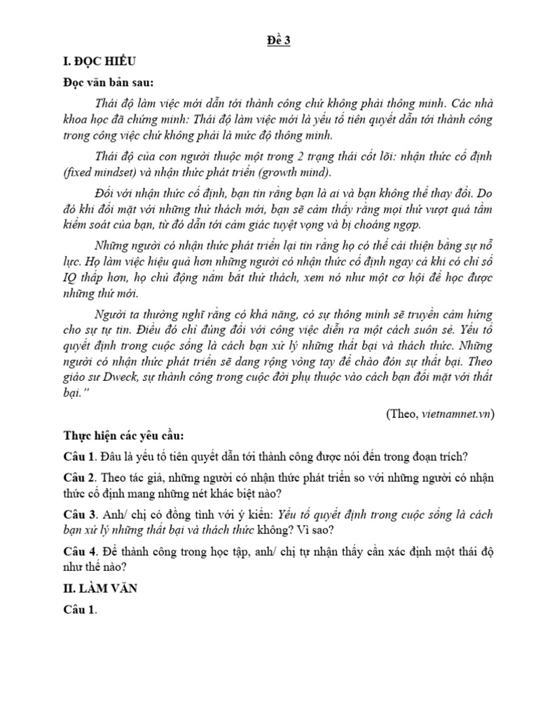 Đề 3 -12A1 | PDF