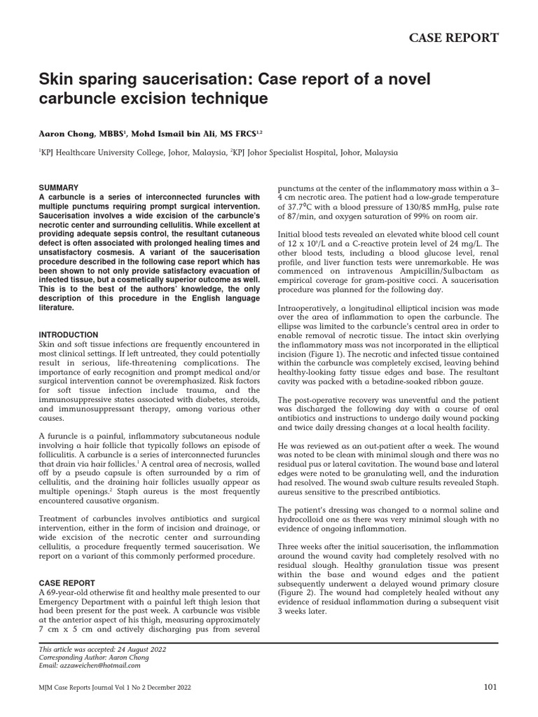 carbuncle-excision-technique | PDF | Wound | Surgery