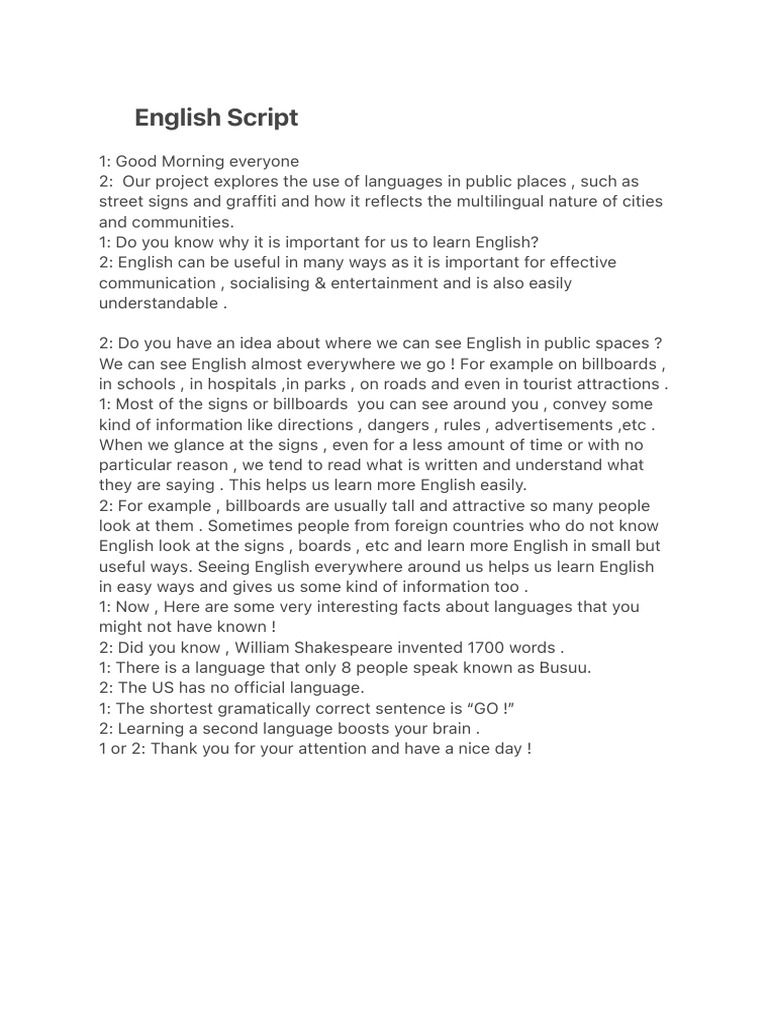 English Script | PDF