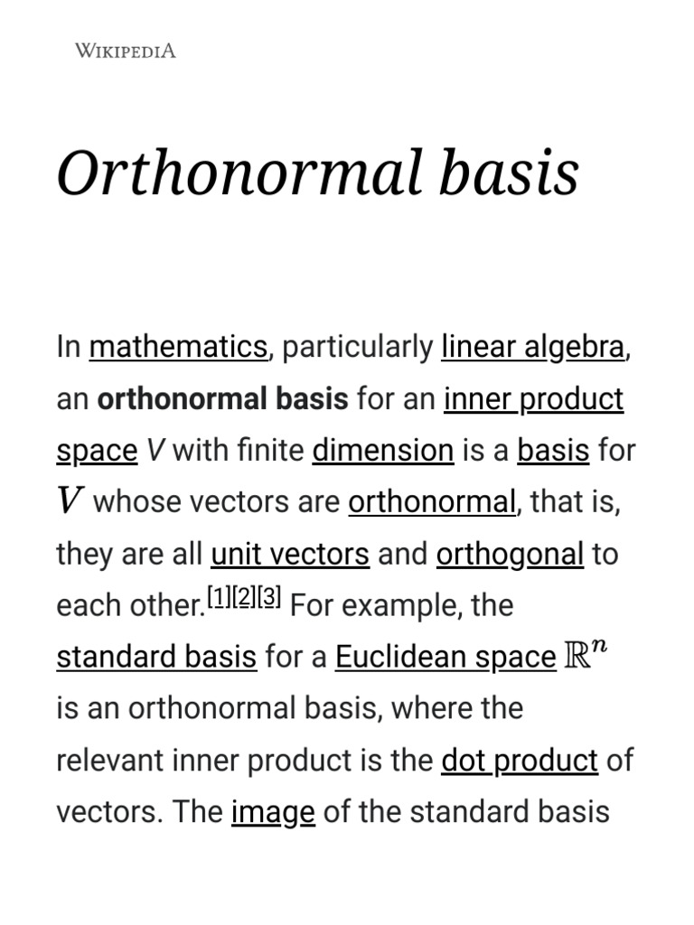 Orthonormal Basis | PDF
