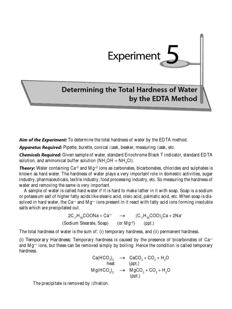 Experiment - Detection of Hardness of Water | PDF | Buffer Solution | Chemistry