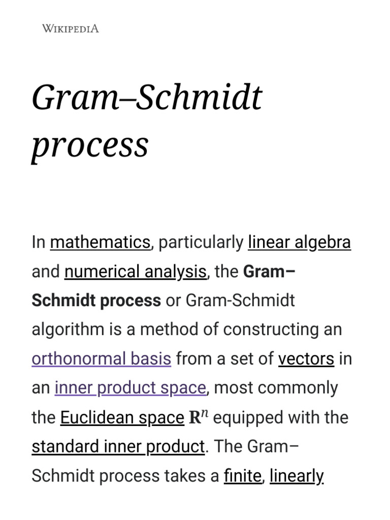 Gram Schmidt Process Pdf Mathematical Concepts Applied Mathematics 