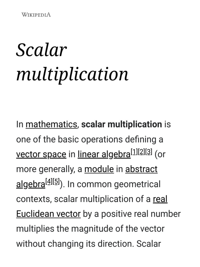 Scalar Multiplication | PDF