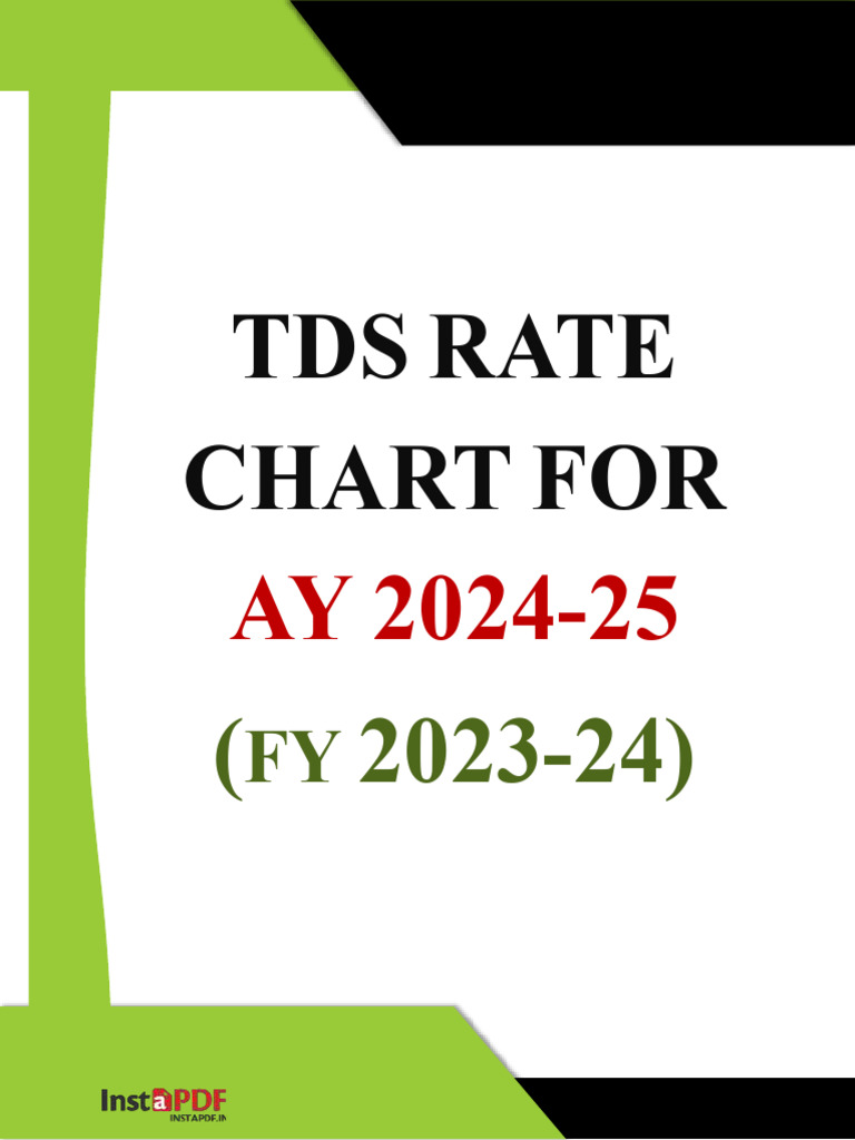 Instapdf - in Tds Rate Chart Fy 2023 24 Ay 2024 25 355 | PDF | Taxes | Payments