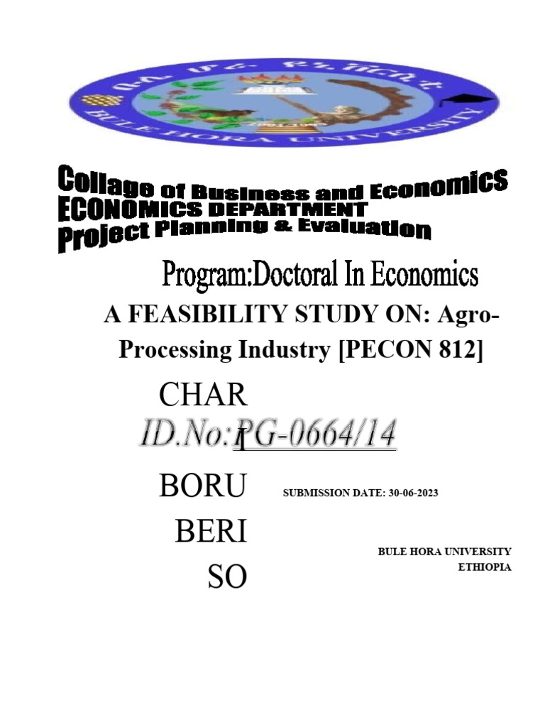 Chari Boru's Pecon812-Feasibility Study - 29!06!2023 | PDF | Coffee ...