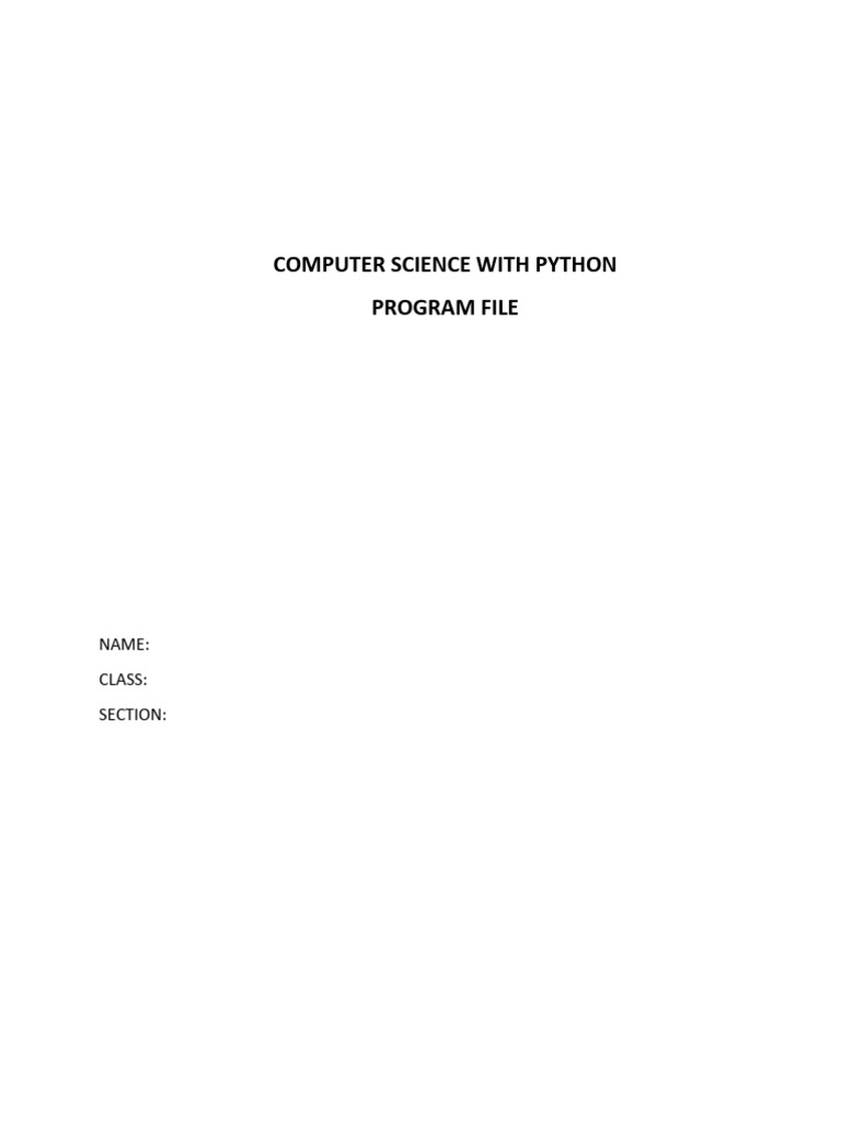 Sample Program File With Output and Index | PDF