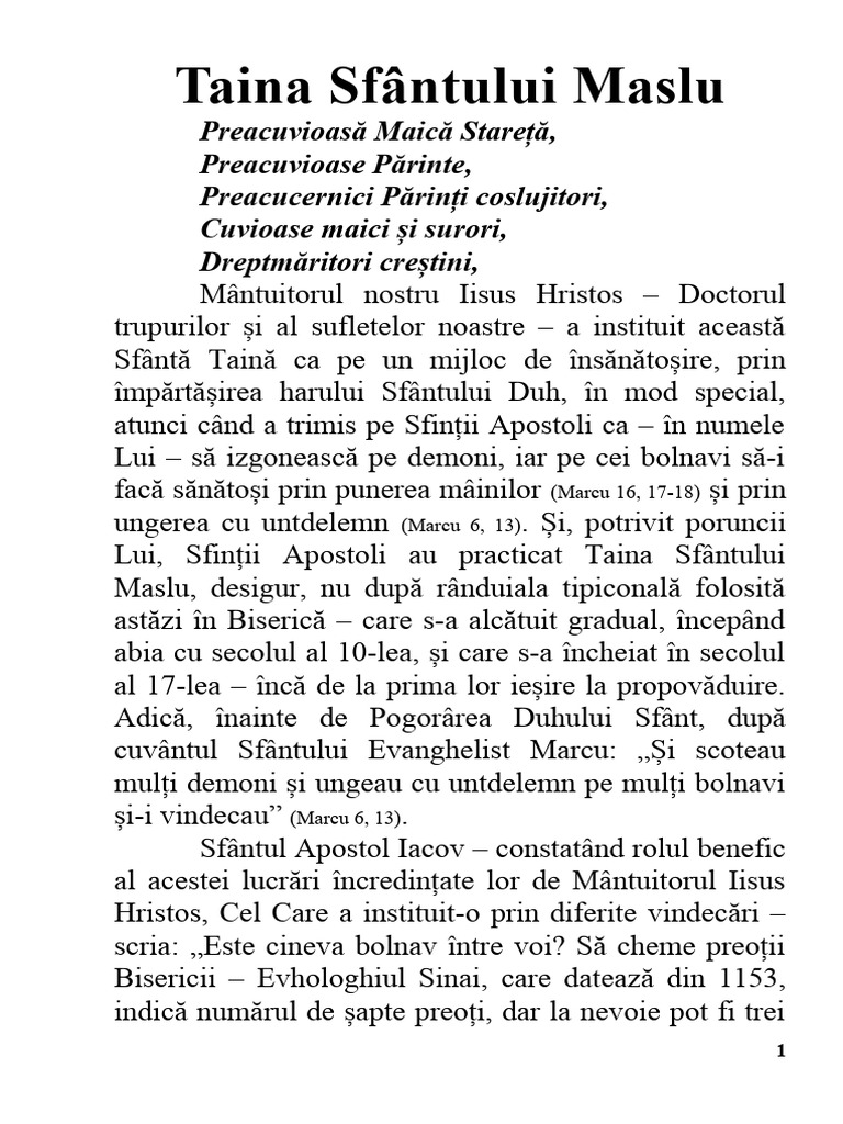 Predica La SF Maslu | PDF