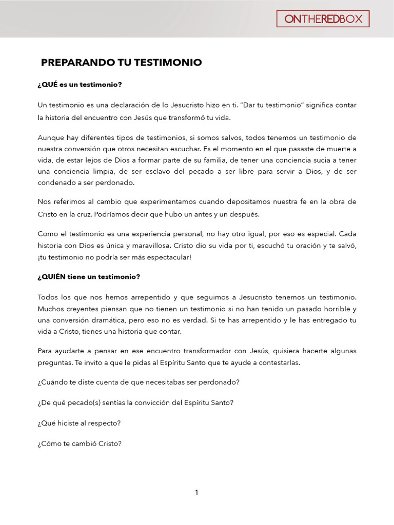 Libro Testimonio 1 | PDF