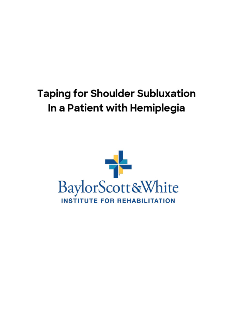 Hemiplegia Shoulder Taping Guide | PDF