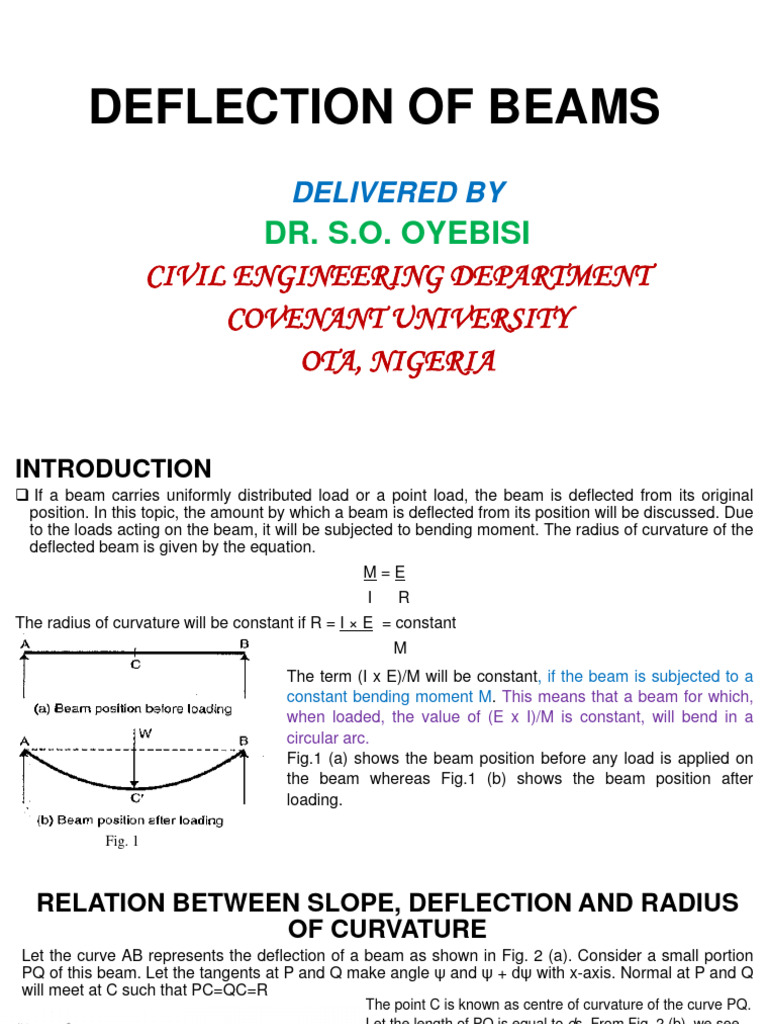 Deflection of Beams - V | PDF | Beam (Structure) | Curvature