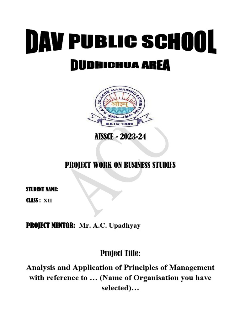 Principles of Management Project | PDF