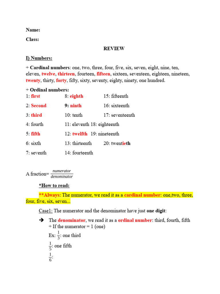 Review Maths - 1ST Term | PDF | Encodings | Division (Mathematics)