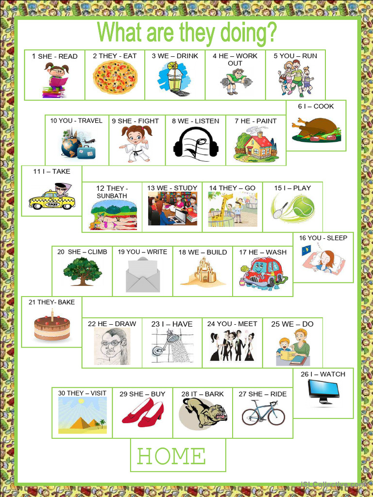 Board Game - Present Continuous | PDF
