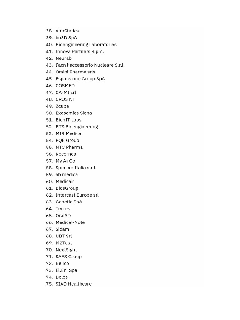 Top Italy Medical Device Startups - 部分2 | PDF | Science & Mathematics ...